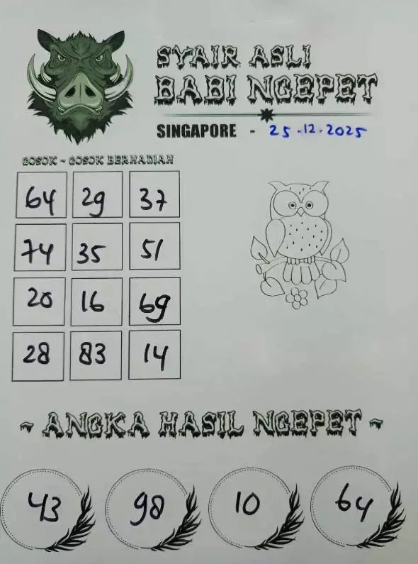 Forum Kode Syair SGP Opesia Toto, Prediksi Syair Singapore VIP Hari Ini ...